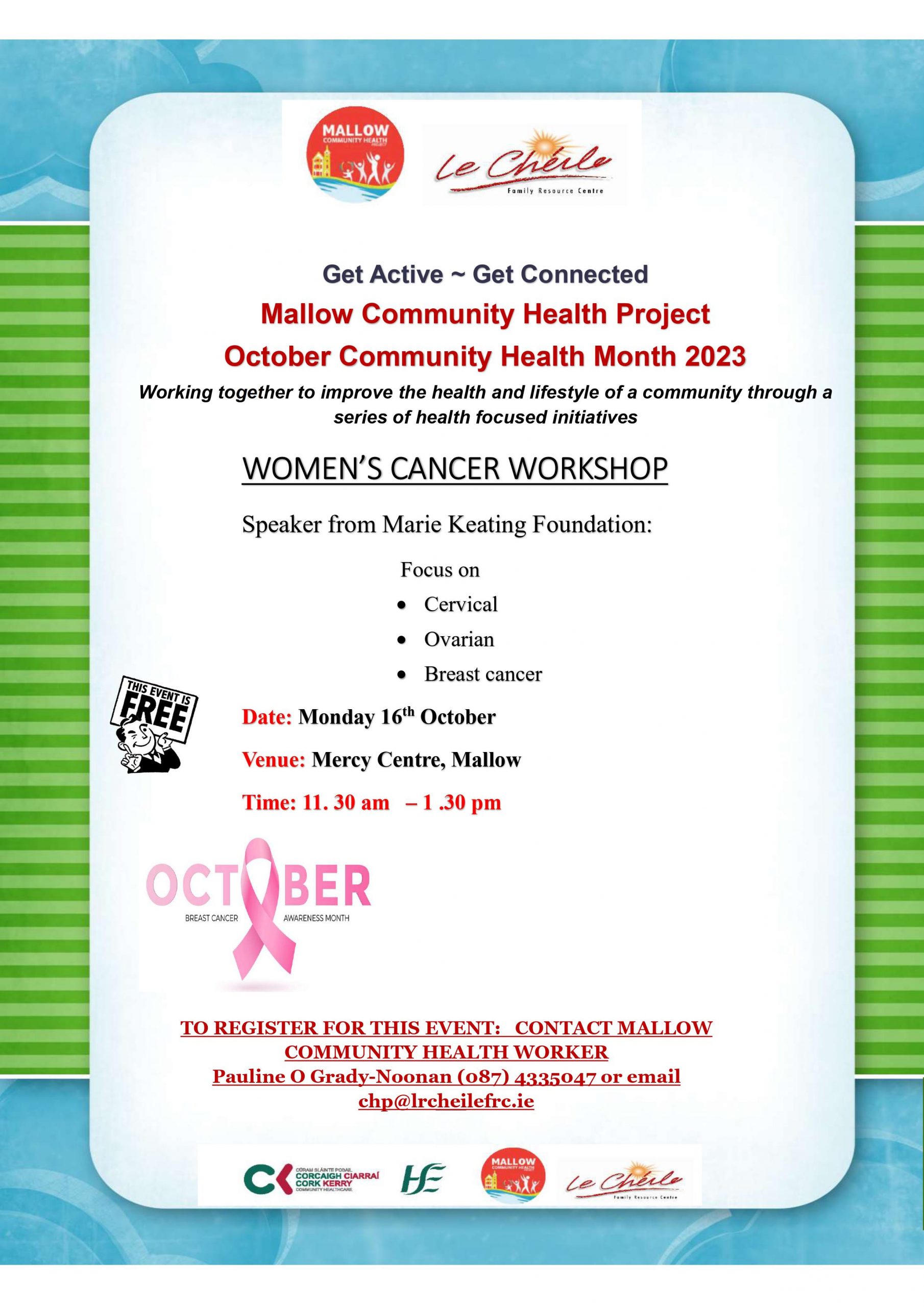 Women's Cancer Workshop - Le Cheile Family Resource Centre