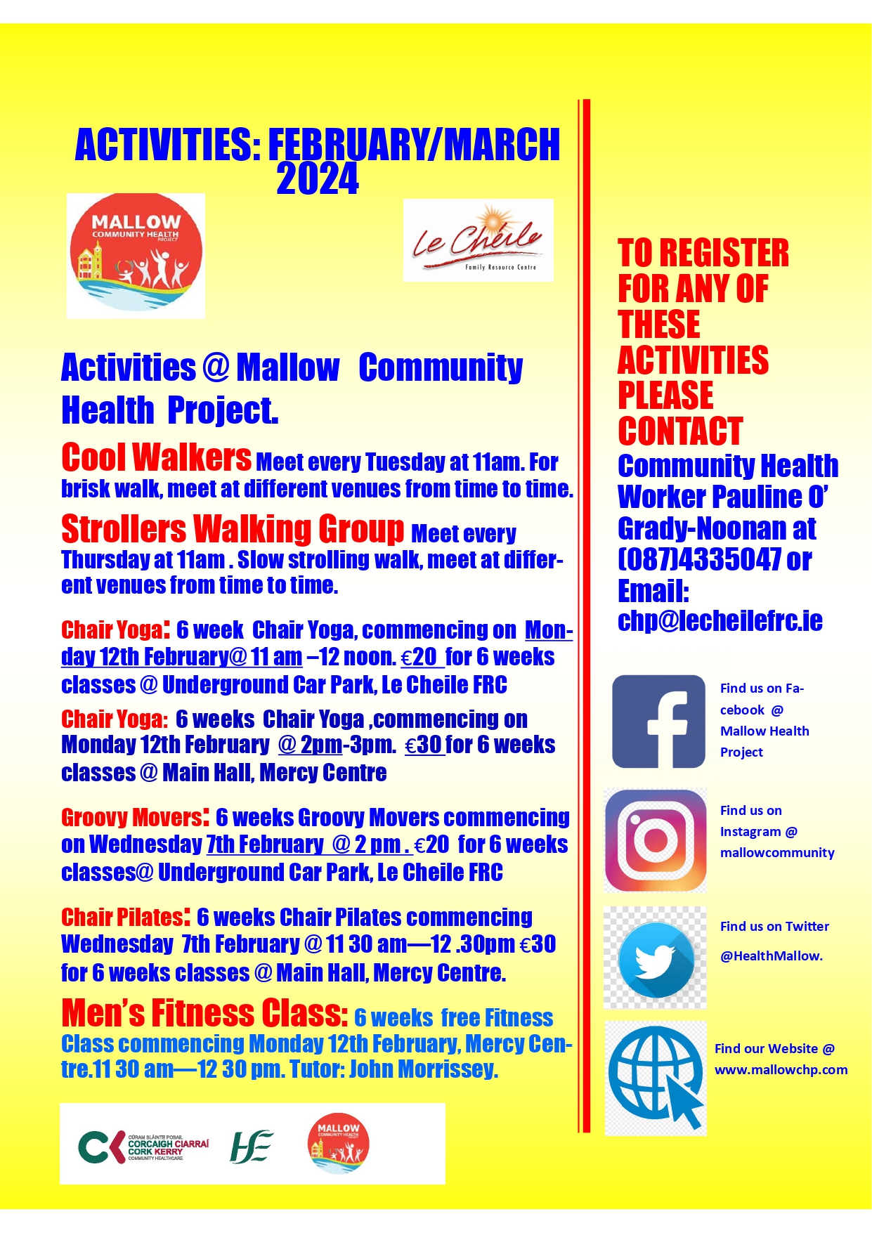 Mallow Community Health Project Activities - Le Cheile Family Resource ...