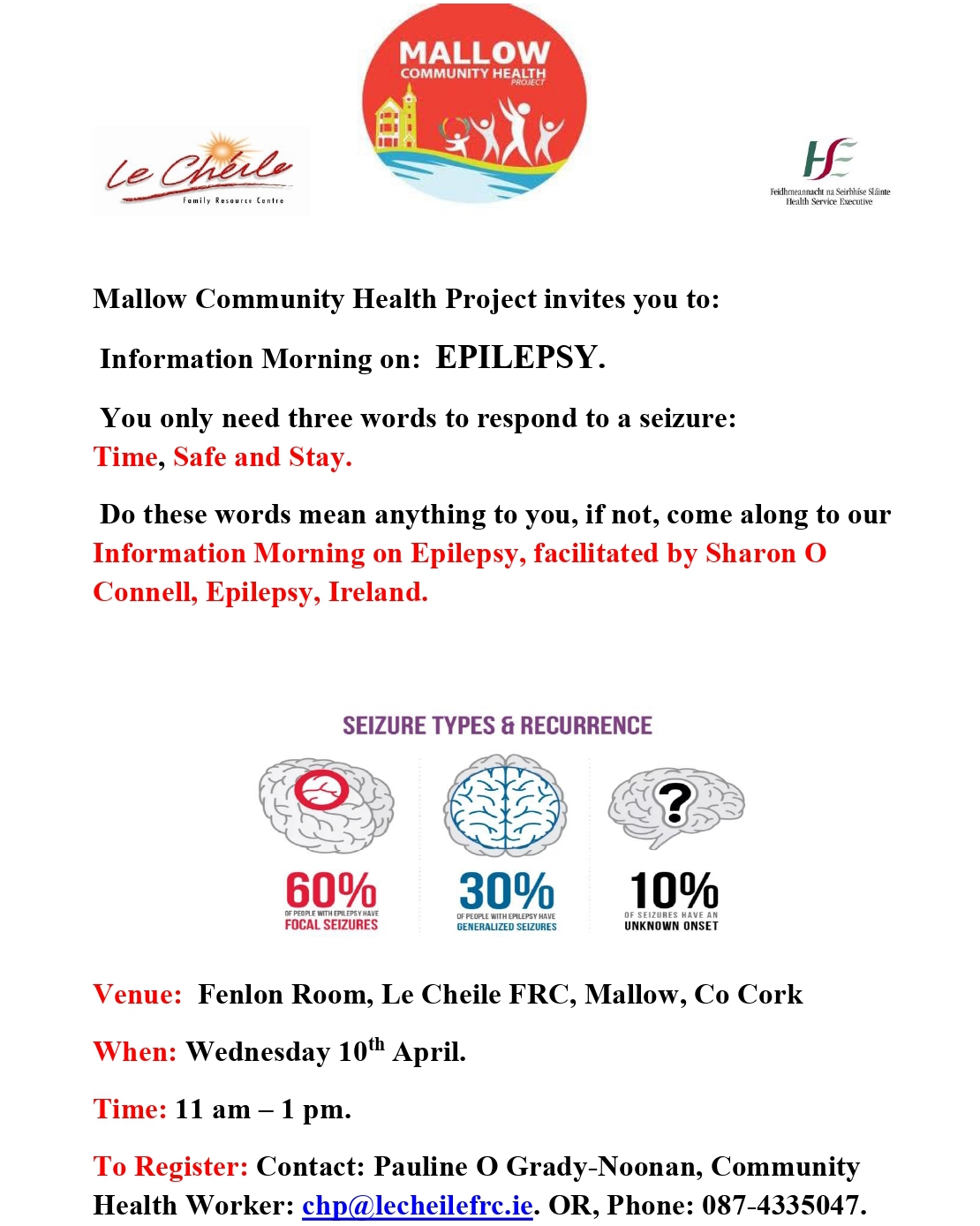 Epilepsy Information Morning - Le Cheile Family Resource Centre